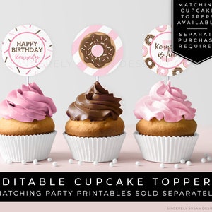 Pink Donut Birthday Banner Party Decorations for Girl Donuts Sprinkles ...