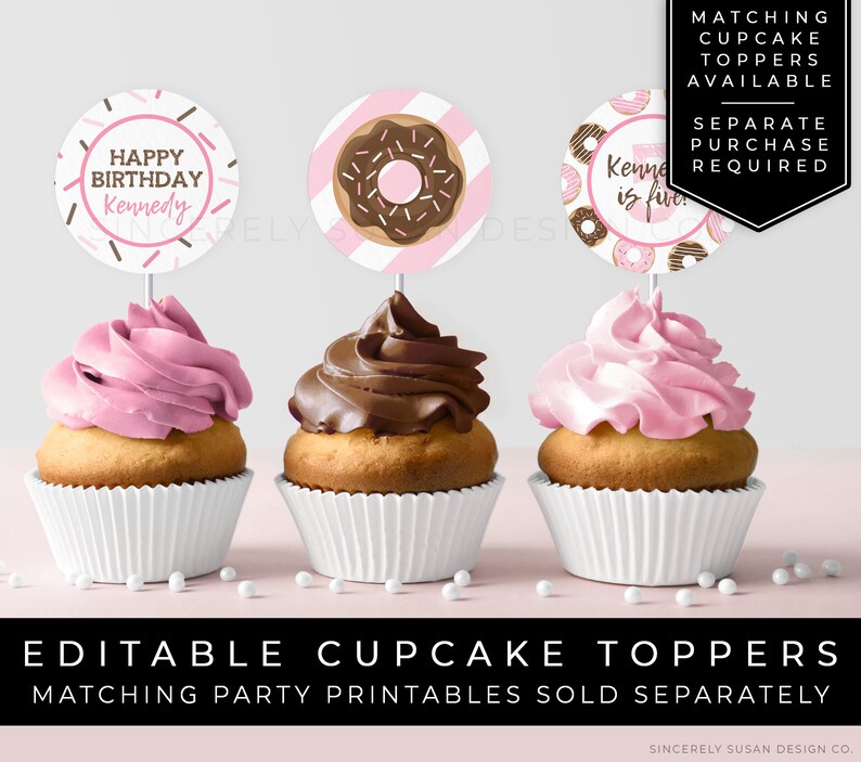 Pink Donut Birthday Banner Party Decorations for Girl Donuts Sprinkles ...