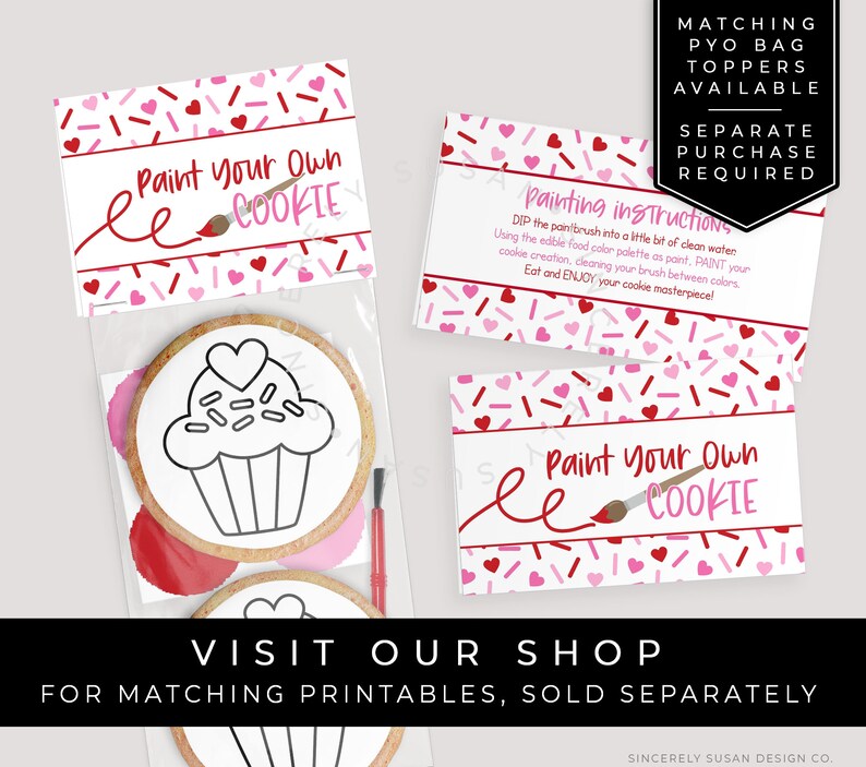 CUSTOMIZABLE Valentine DIY Cookie Kit Instructions Printable Card ...