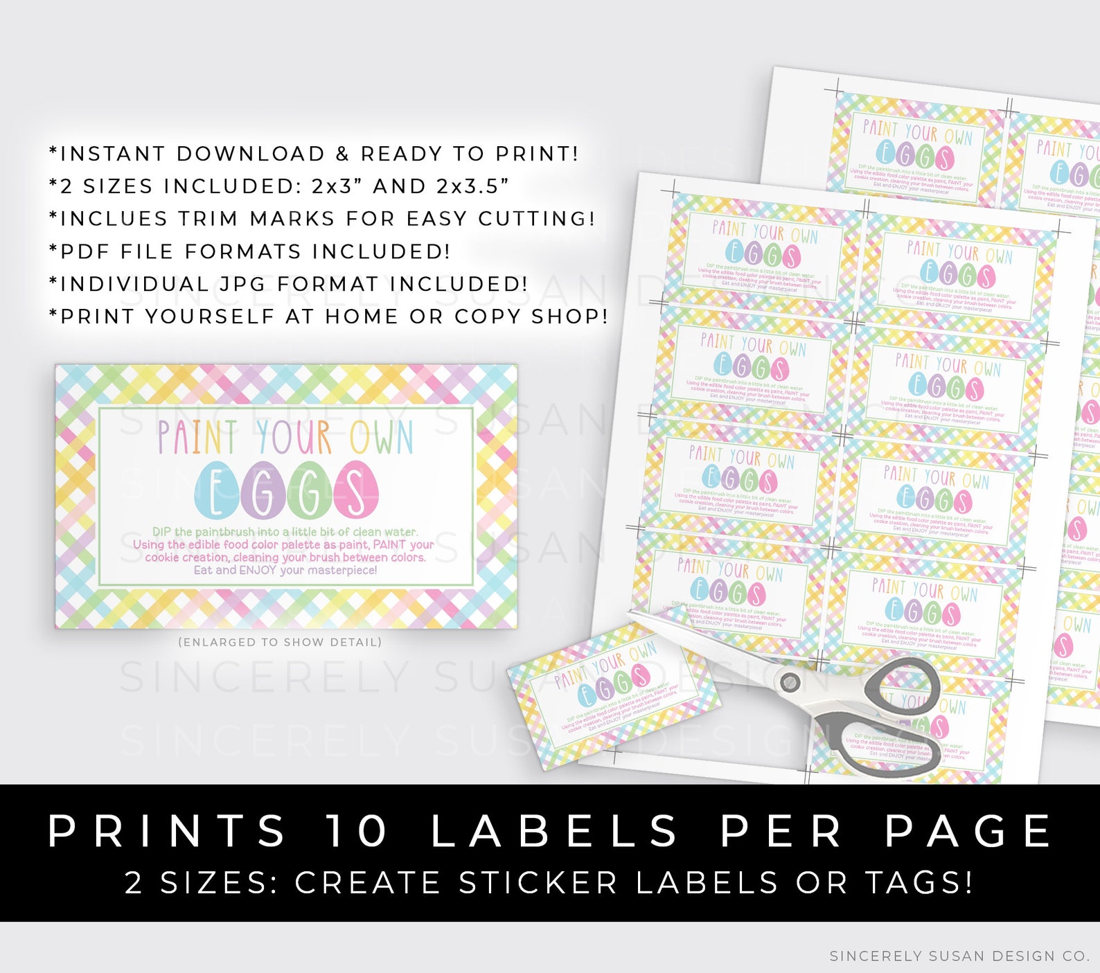 Instant Download PYO Easter Mini Cookies Egg Carton Sticker Label Tag ...