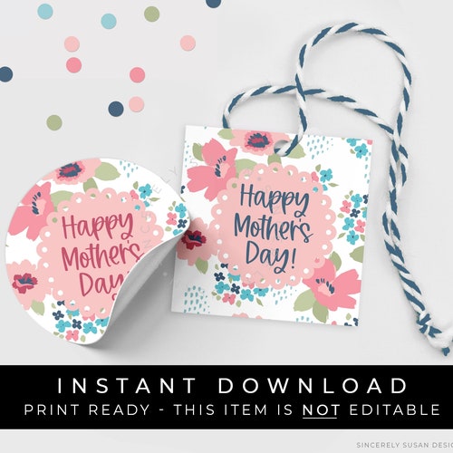 Editable Mother's Day Gift Tags Printable Cookie Tag - Etsy