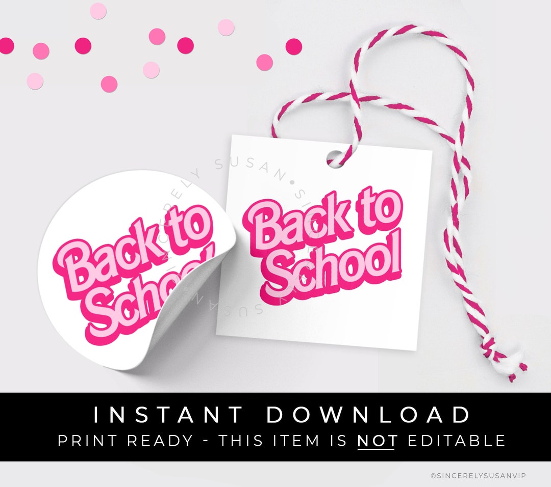 Instant Download Pink Fashion Back to School Cookie Tag, BTS First Day ...