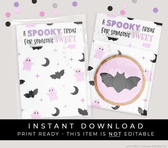 Instant Download Halloween Cookie Card Printable Spooky Treat | Etsy