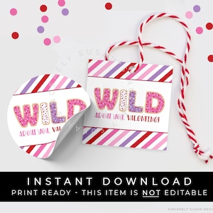 Instant Download WILD About You Valentine Animal Cracker Cookie Tag ...