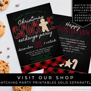 CUSTOMIZABLE Buffalo Plaid Holiday Cookie Gift Tag, Christmas Printable ...