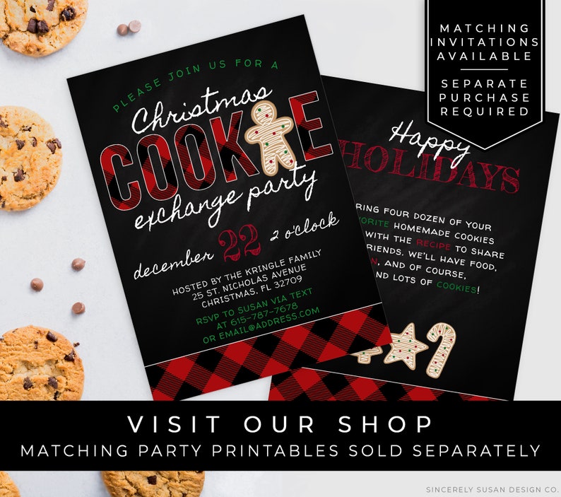 CUSTOMIZABLE Buffalo Plaid Holiday Cookie Gift Tag Christmas | Etsy