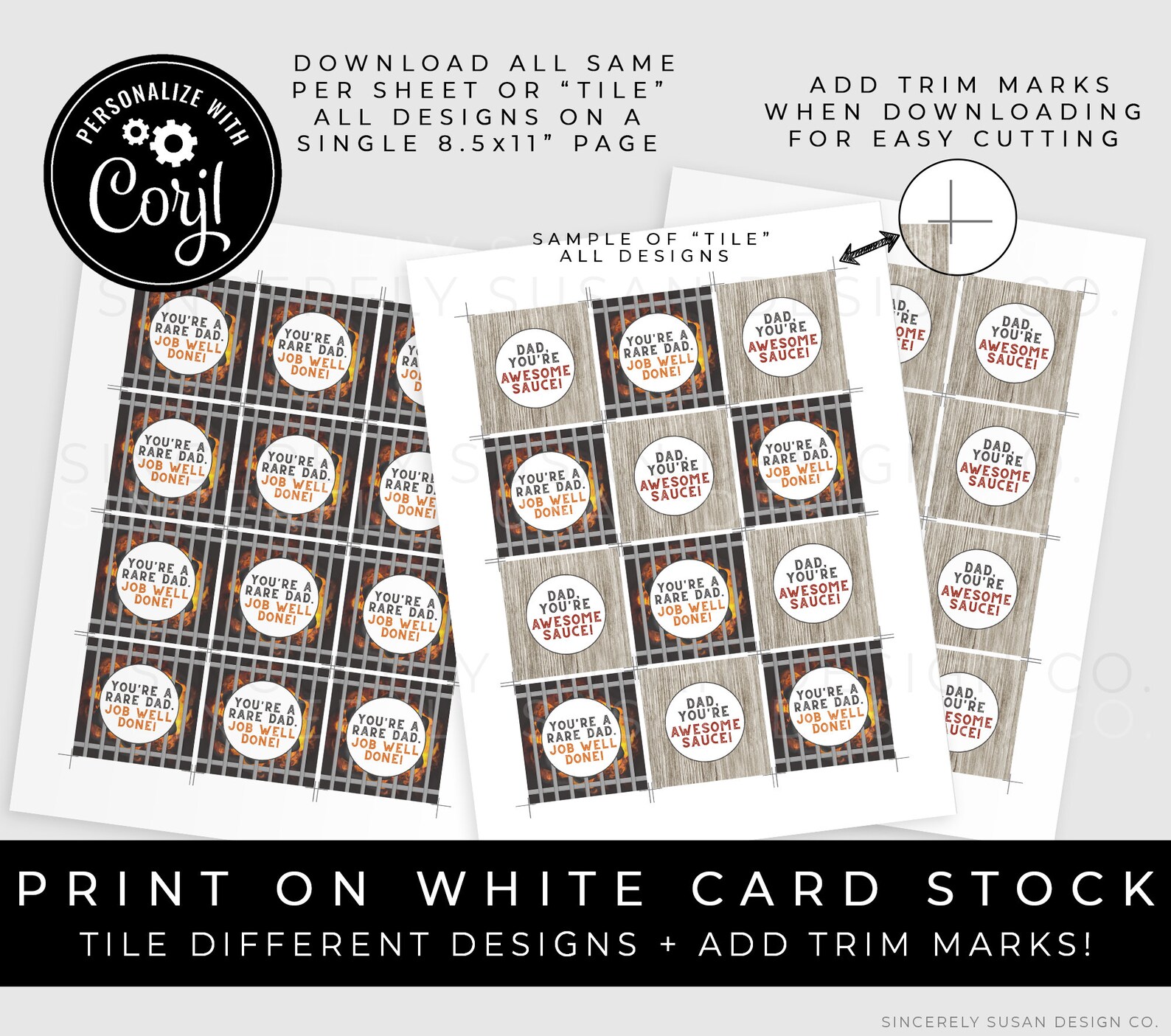 CUSTOMIZABLE Grilling Father's Day Tag BBQ Grill Master - Etsy