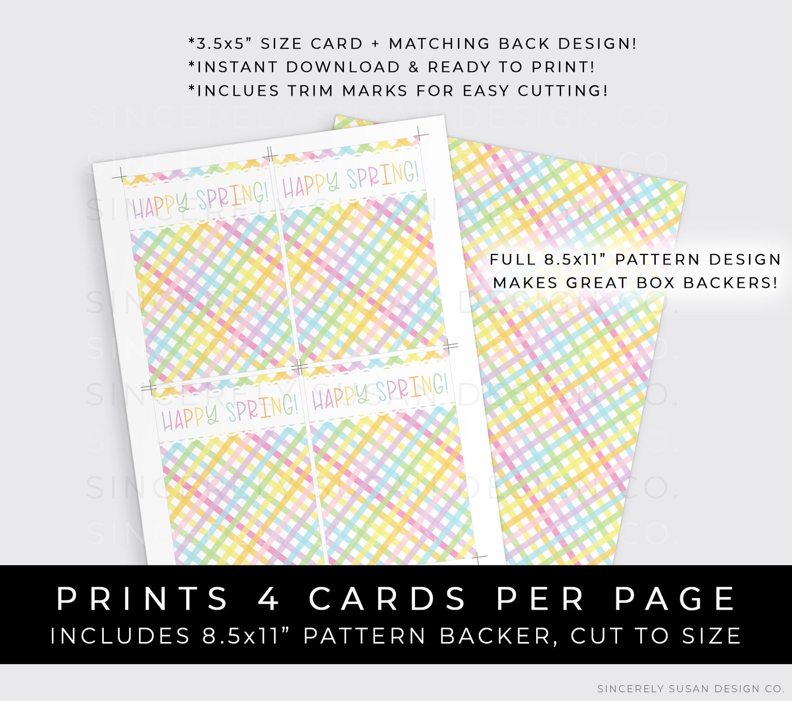 Instant Download Happy Spring Cookie Card Printable Easter | Etsy