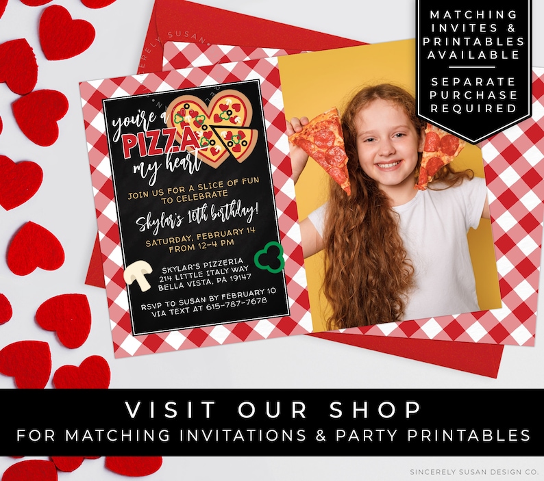 Valentine Pizza Party Favor Tag, Heart Pizza Thank You Tag Grazie ...