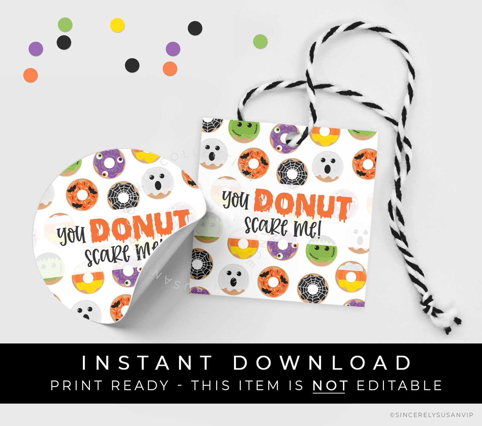 Instant Download Halloween Donuts Cookie Tag Printable You - Etsy