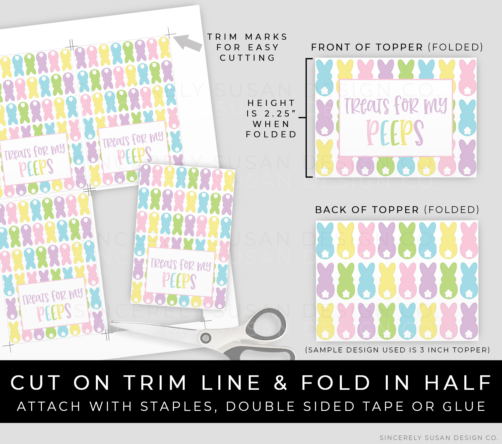 Instant Download Treats for My Peeps Bag Topper, Printable Cottontail ...