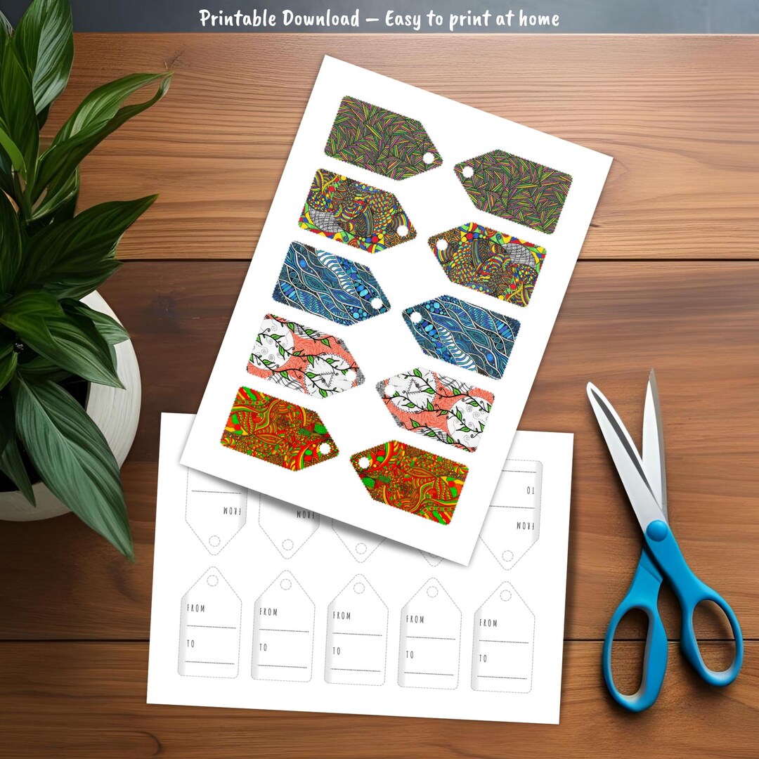 Printable Zentangle Gift Tag Mini Bundle - Etsy