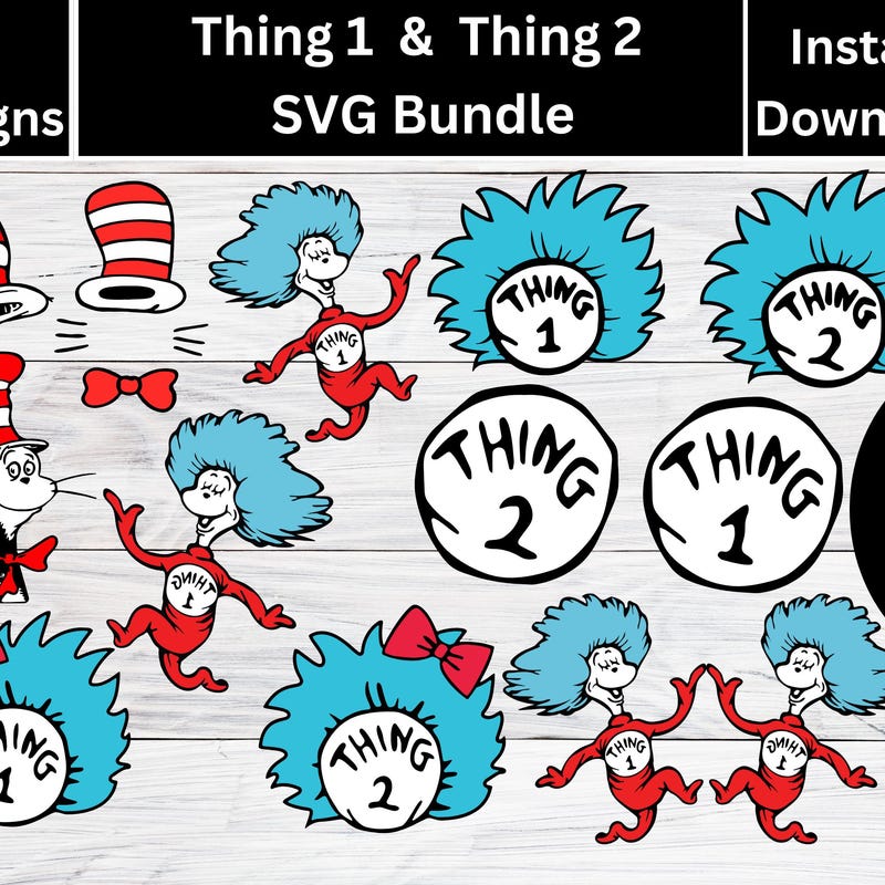 Dr Seuss Thing 1 Crafts - Etsy UK