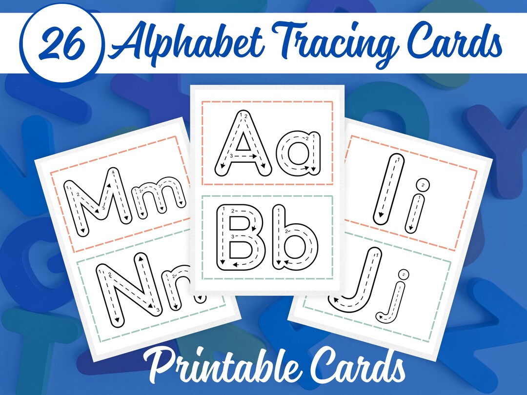 Alphabet Tracing Cards: Preschool ABC Letter Worksheets (digital ...