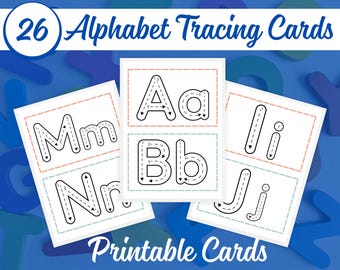 Alphabet Tracing Cards, Letter Tracing, Letter of the Alphabet ...