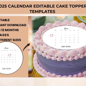 2025 Calendar Cake Topper Template: Burn Away Birthday (digital ...