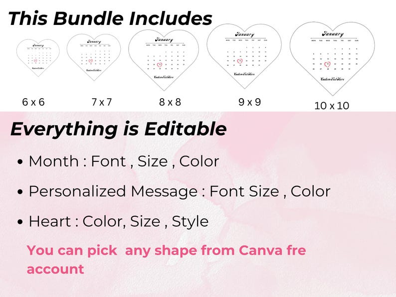 2026 Custom Calendar Heart Cake Toppers, Burn Away Cake Topper Calendar ...