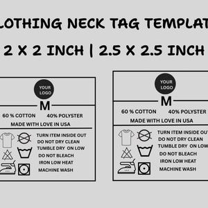 Editable Clothing Tag Bundle: DIY Garment Care, Canva Templates ...