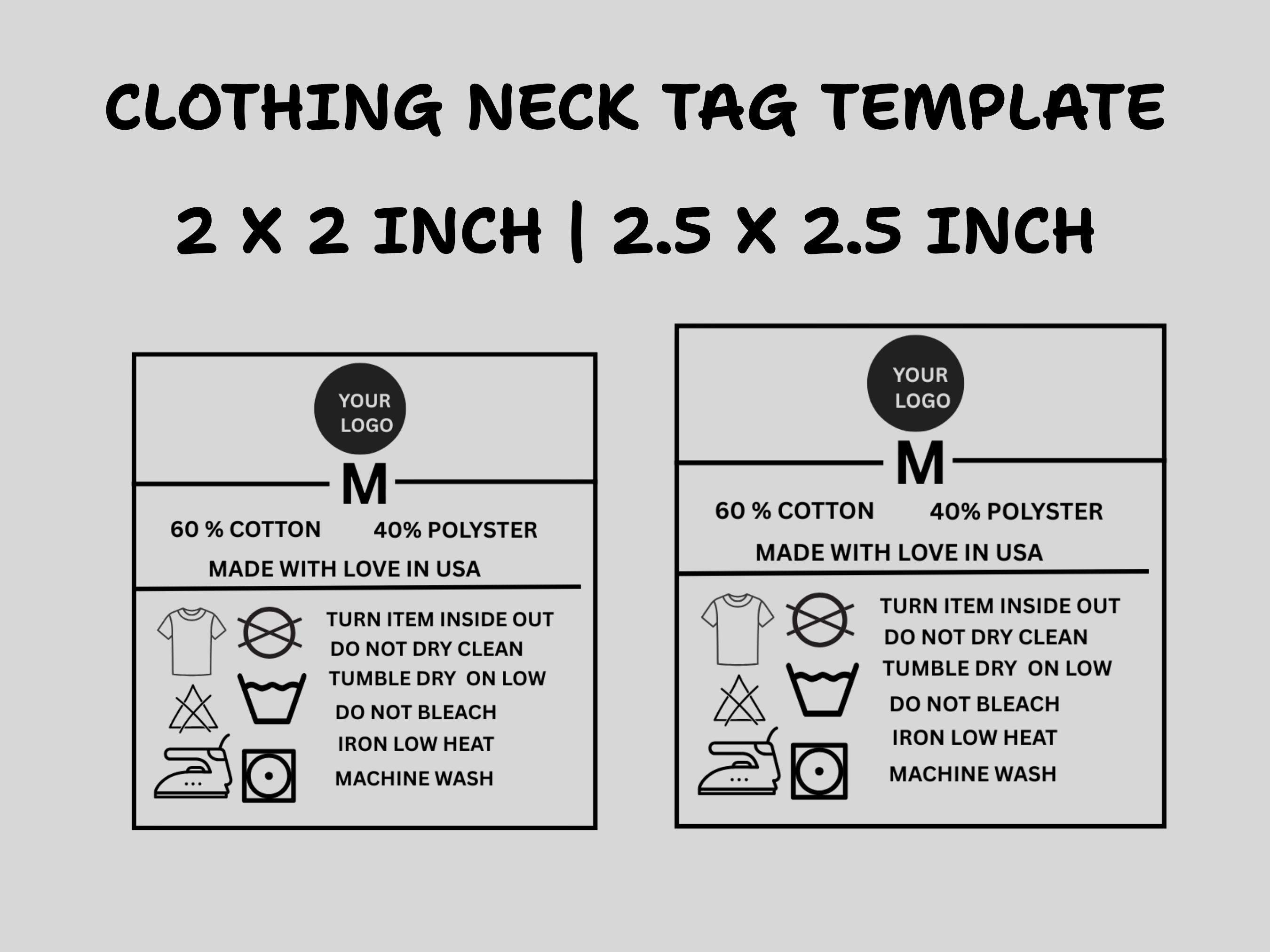 Editable Clothing Tag Bundle: DIY Garment Care, Canva Templates ...