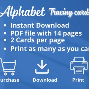 Alphabet Tracing Cards: Preschool ABC Letter Worksheets (digital ...