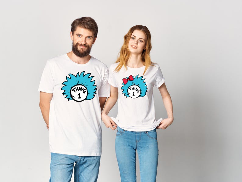 Thing 1 and Thing 2 SVG Bundle, Dr Seuss Inspired Cut Files, Twins ...
