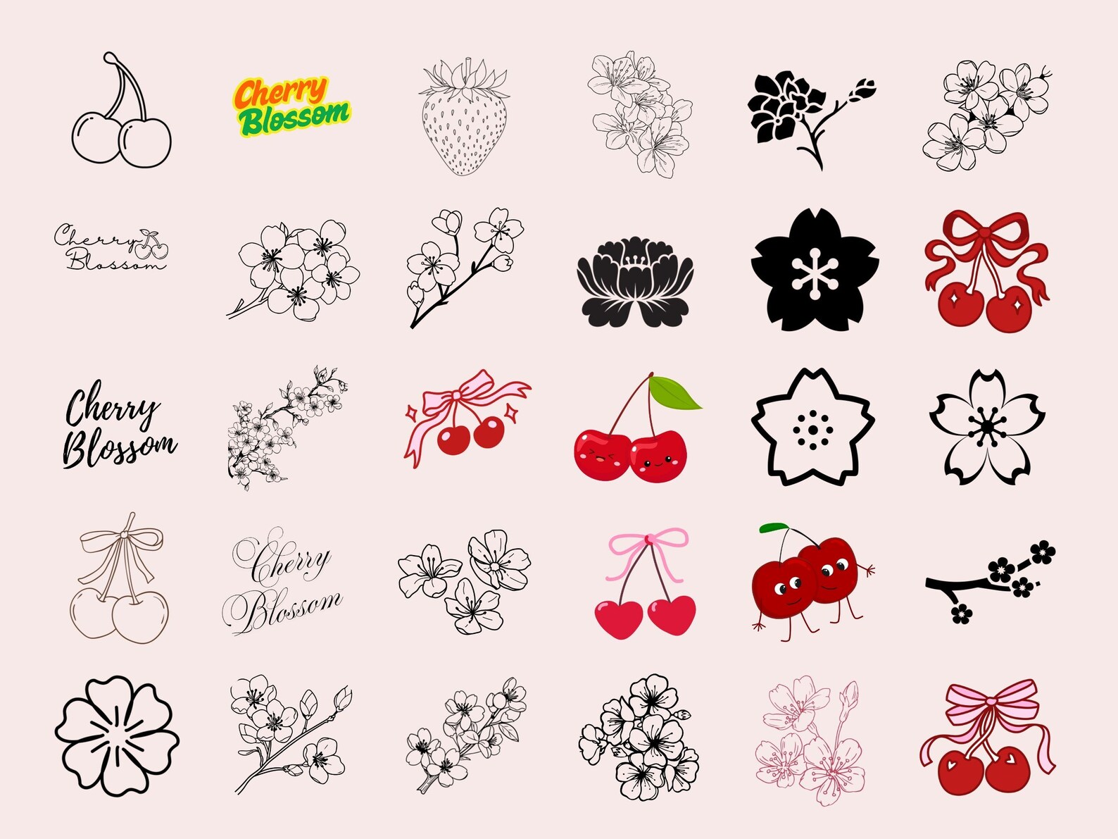 Cherry Blossom Svg, Cherry Blossom Png, Cherry Blossom Clipart, Cherry ...
