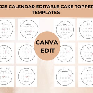 2025 Calendar Cake Topper Template: Burn Away Birthday (digital ...