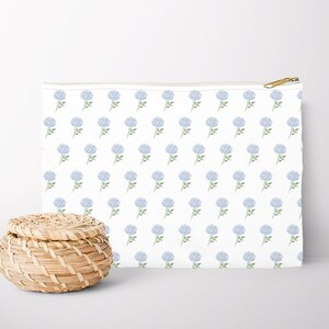 Preppy Watercolor Blue Hydrangea Pattern in Soft Green - Accessory ...