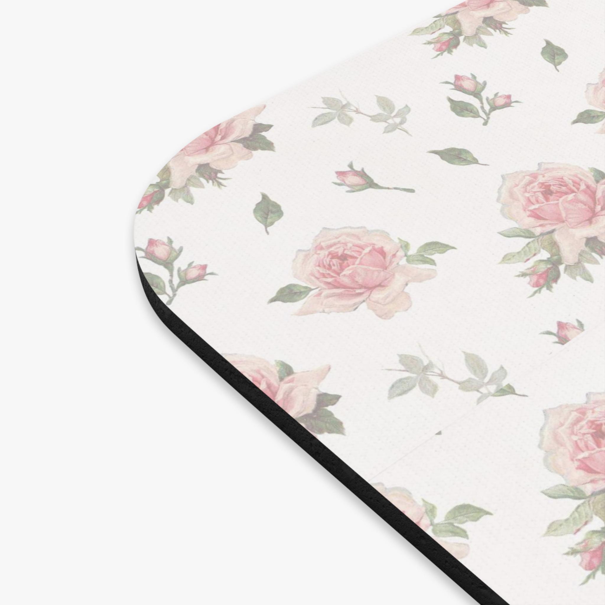 Mouse Pad Preppy Preppy Pink Floral, Romantic Roses Dorm Room Home ...