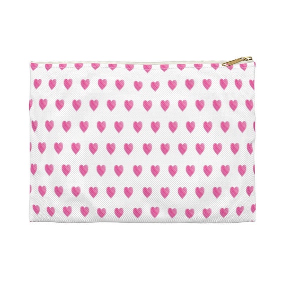 Preppy Watercolor Hearts Hot Pink Accessory Zip Pouch - Etsy
