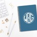 Monogram Notebook L Custom Notebook L Circle Monogram Font L Use as ...
