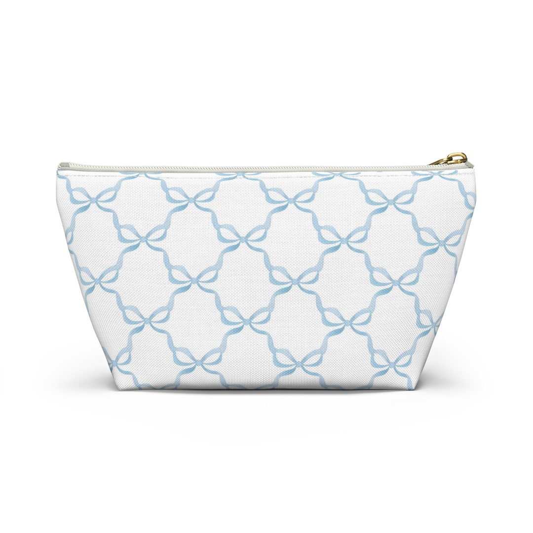 Preppy Watercolor Blue Bows - Accessory Zip Pouch Available in Two ...