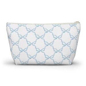 Preppy Watercolor Blue Bows - Accessory Zip Pouch Available in Two ...