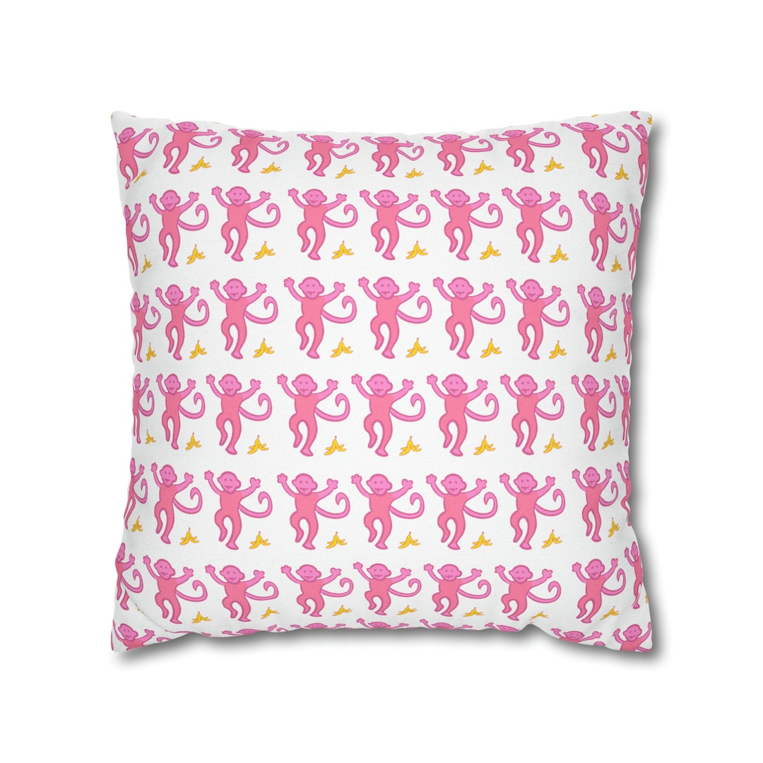 Preppy Monkey Pattern Hot Pink Pillow Cover With Zip Closure Cover Only ...