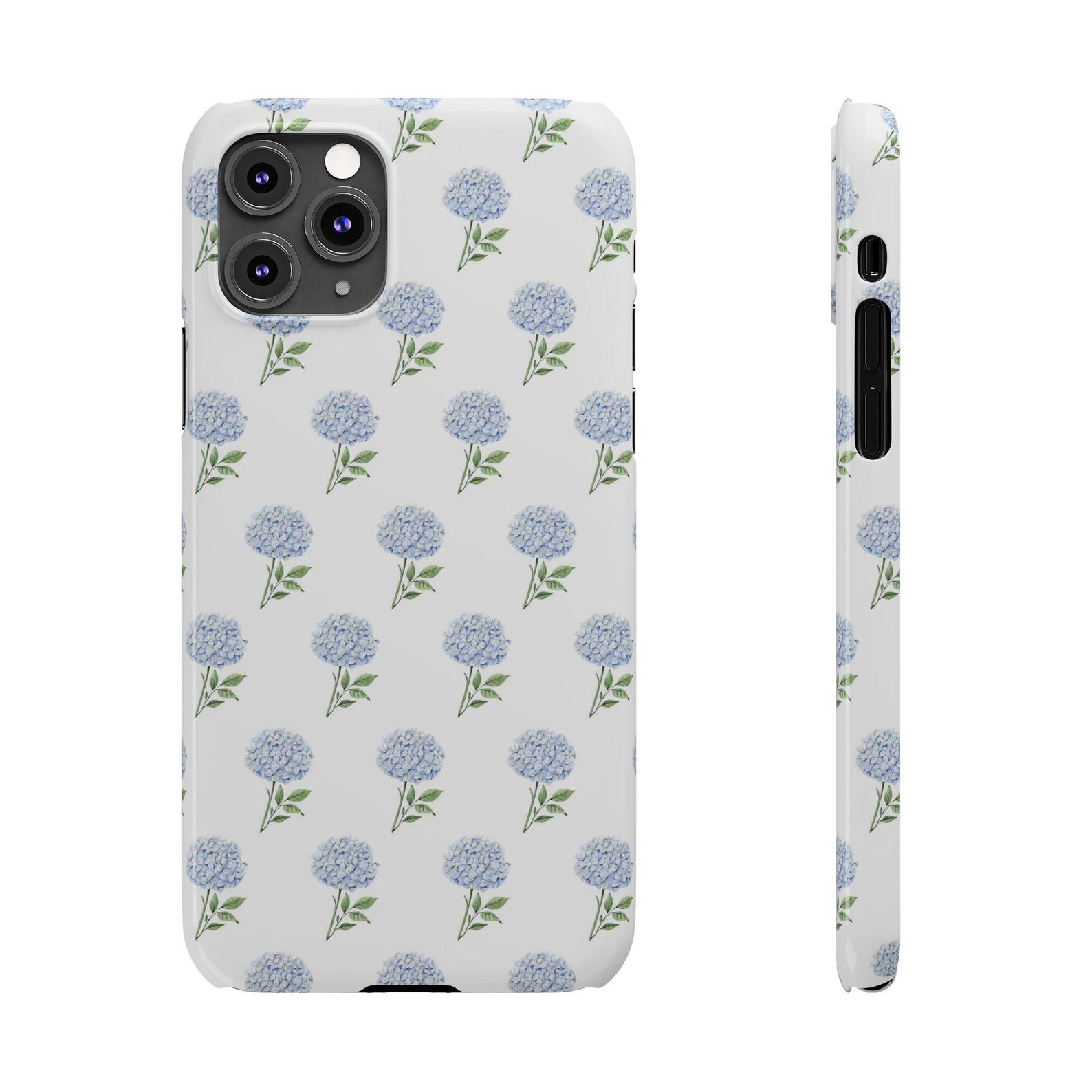 Hydrangea Pattern, Blue Hydrangea Preppy Summer Phone Case Slim and ...