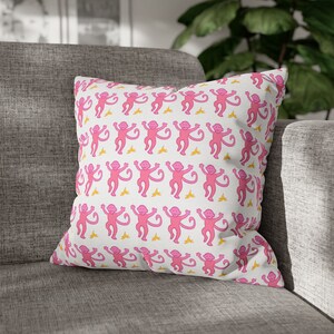 Preppy Monkey Pattern Hot Pink Pillow Cover With Zip Closure Cover Only ...