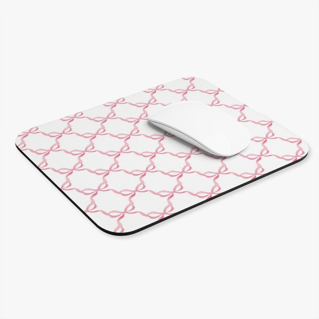Mouse Pad Watercolor Preppy Bows Pink Dorm Room Home Office School ...