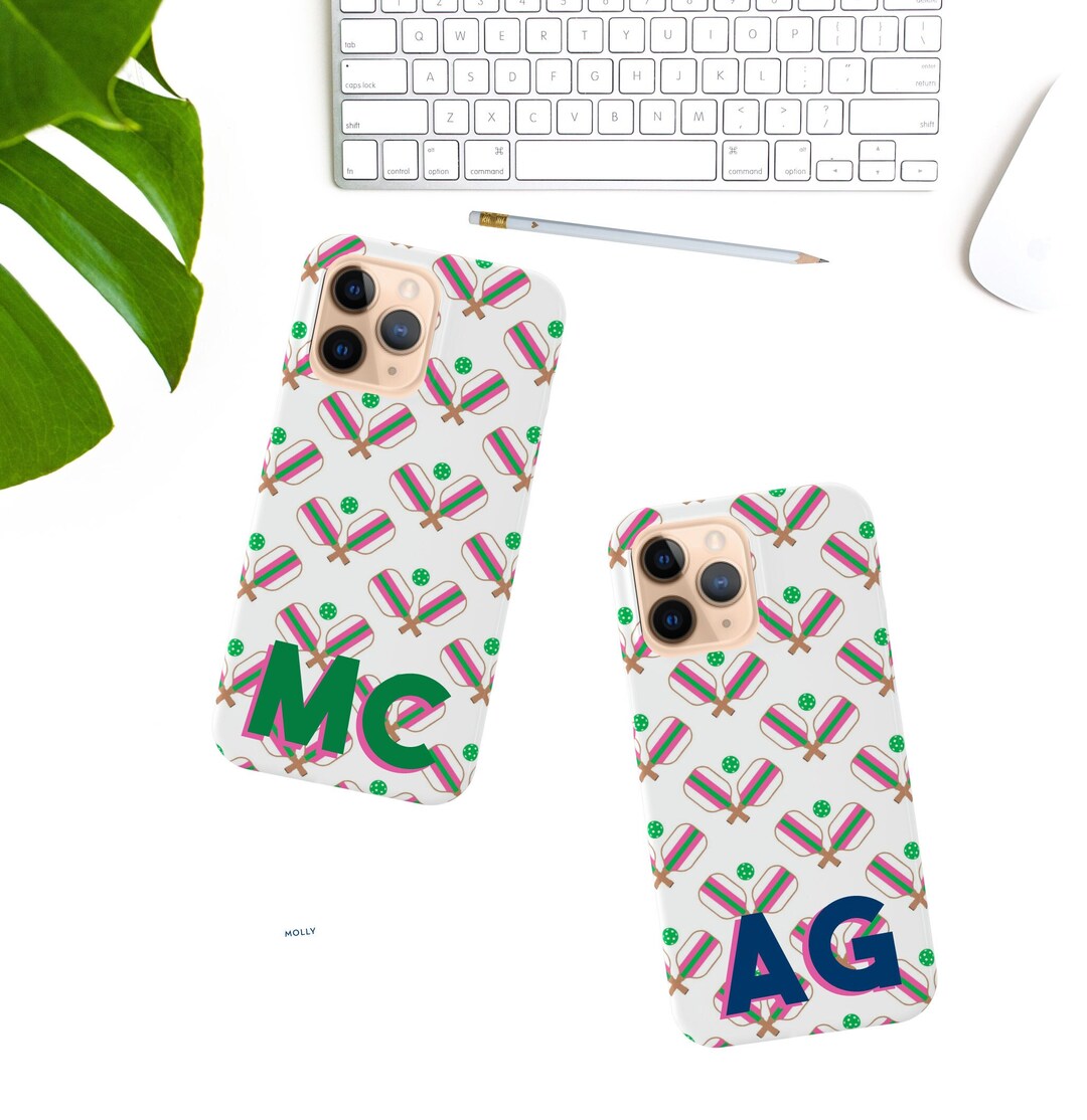 Pickleball Lover, Phone Case Monogram Personalized Custom Initial ...