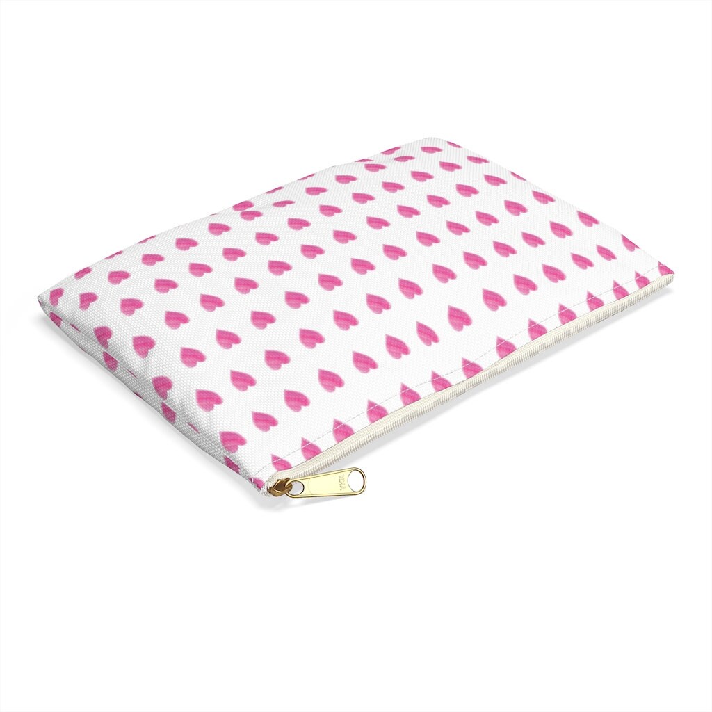 Preppy Watercolor Hearts Hot Pink Accessory Zip Pouch - Etsy