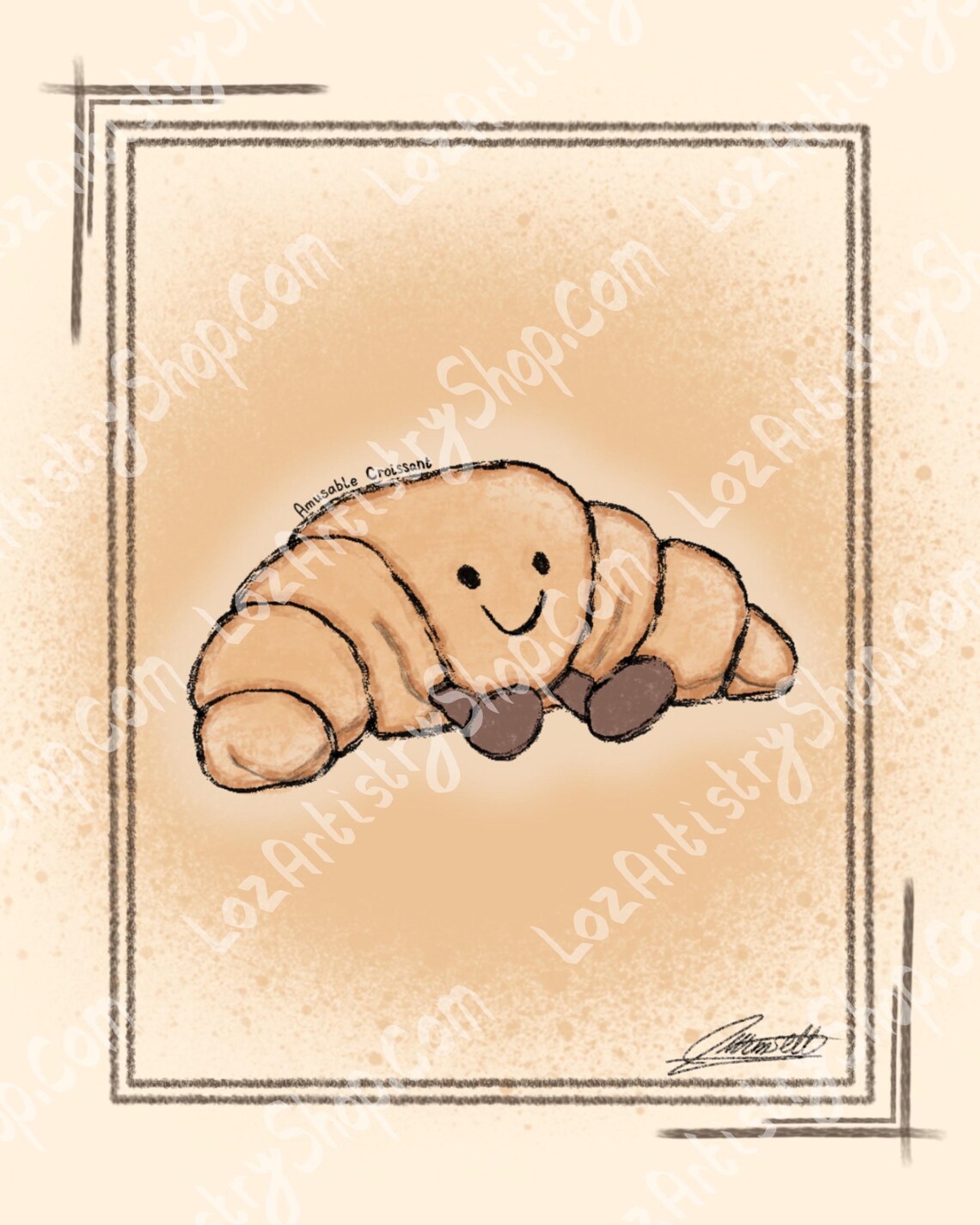 Jellycat Amusable Croissant Print Digital Download File | Minimalist ...