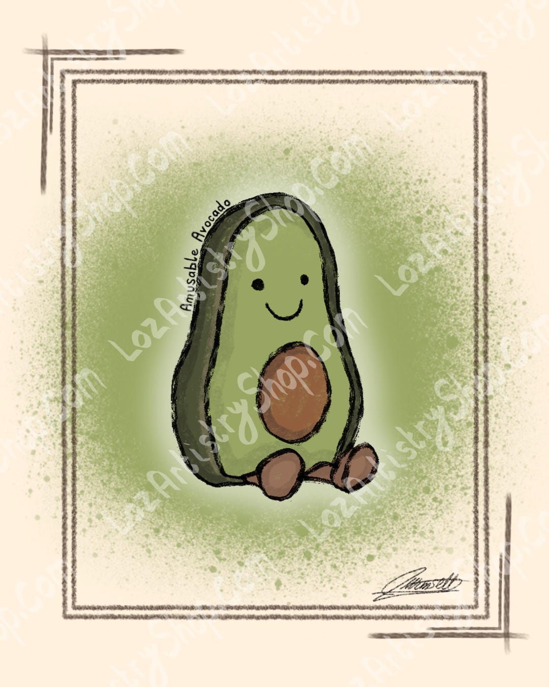 Jellycat Amusable Avocado Print Digital Download File | Minimalist Cute ...