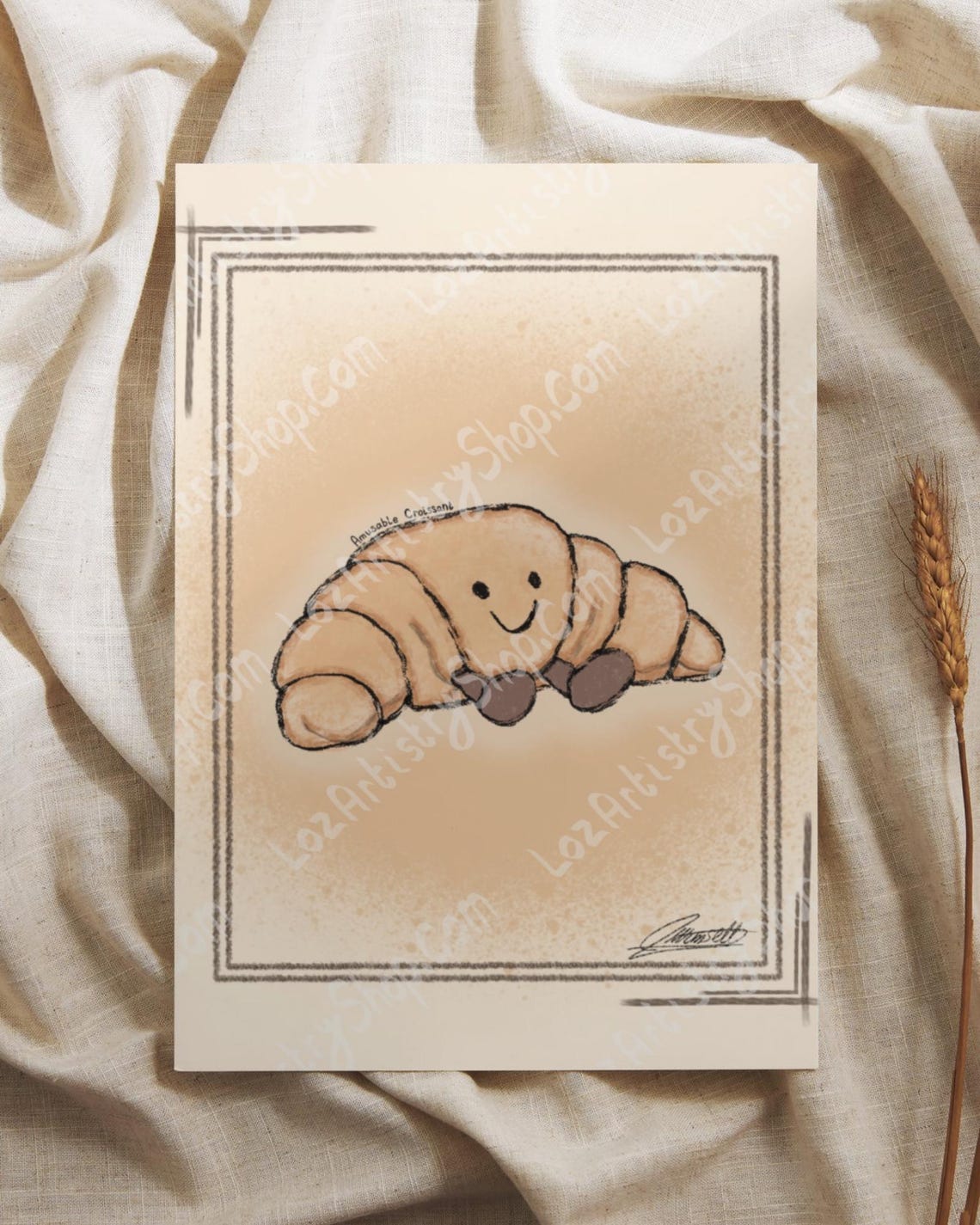 Jellycat Amusable Croissant Print Digital Download File | Minimalist ...