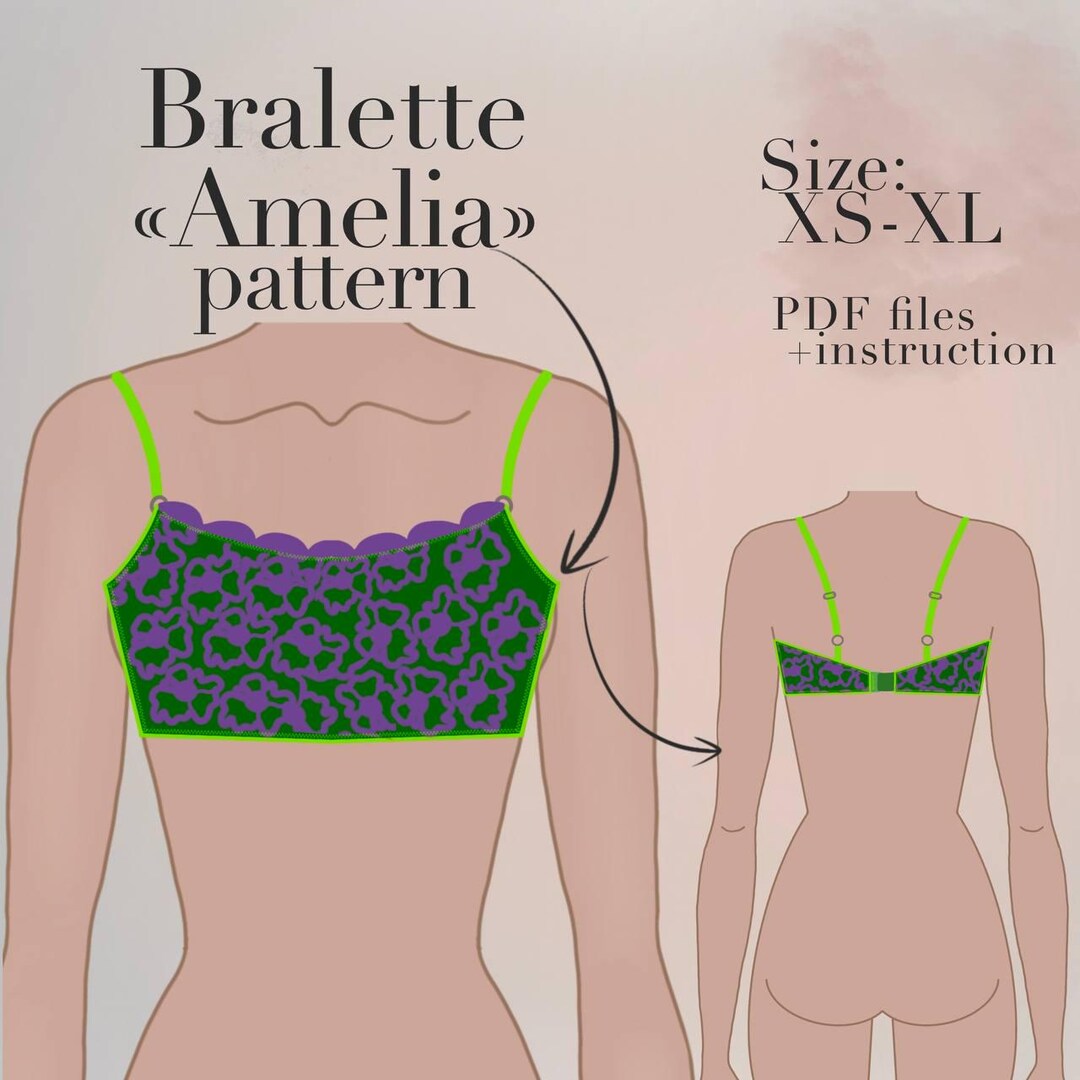 Bra Pattern Pdf | Lingerie Sewing Pattern Pdf | Bra Sewing Pattern ...