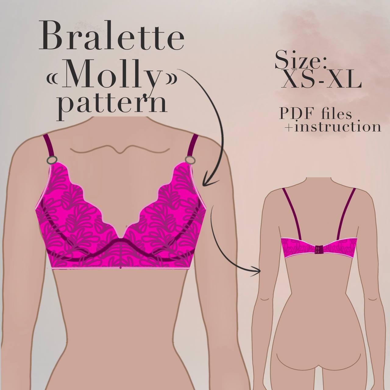 Bralette Sewing Pattern PDF | DIY Lingerie Pattern for Beginners ...