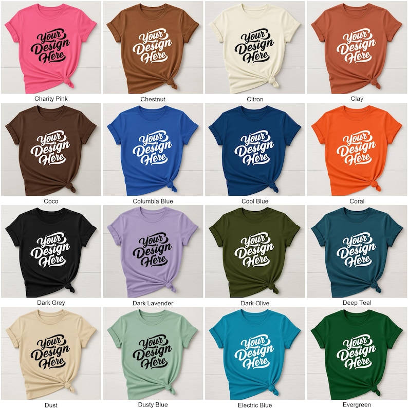 Bella Canvas 3001 T-shirt Mockup Bundle | Unisex Flat Lay Digital ...