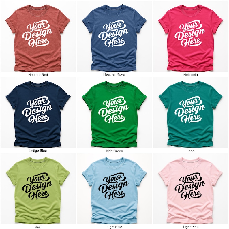 Gildan 64000 T-shirt Mockup Bundle | 50+ Flatlay Colors | Realistic JPG ...