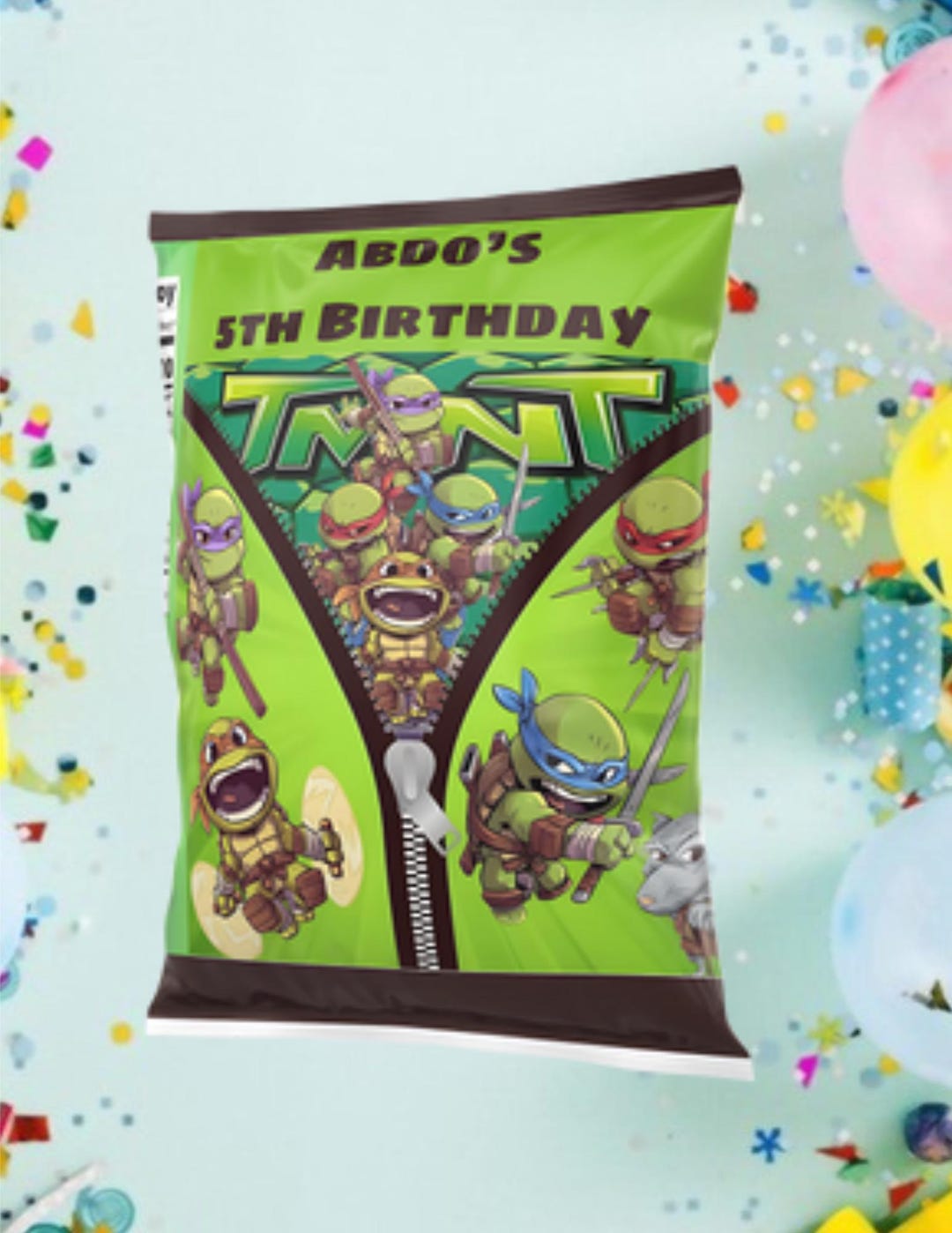 Personalized Ninja Turtles Chip Bags: Birthday Party Favors - Etsy