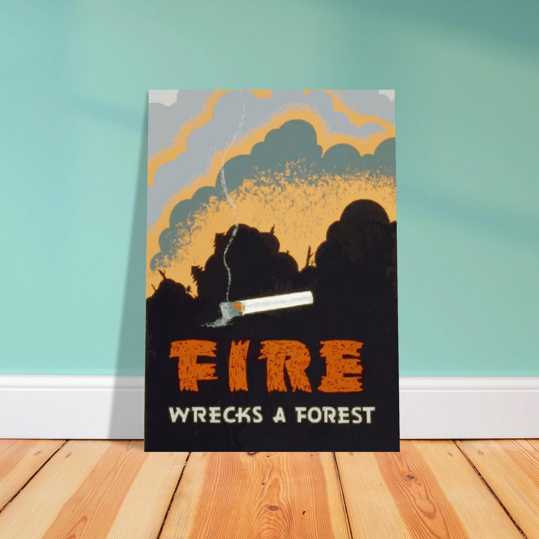 Fire Wrecks Our Forest Vintage Ad Poster, Library of Congress Inspired ...