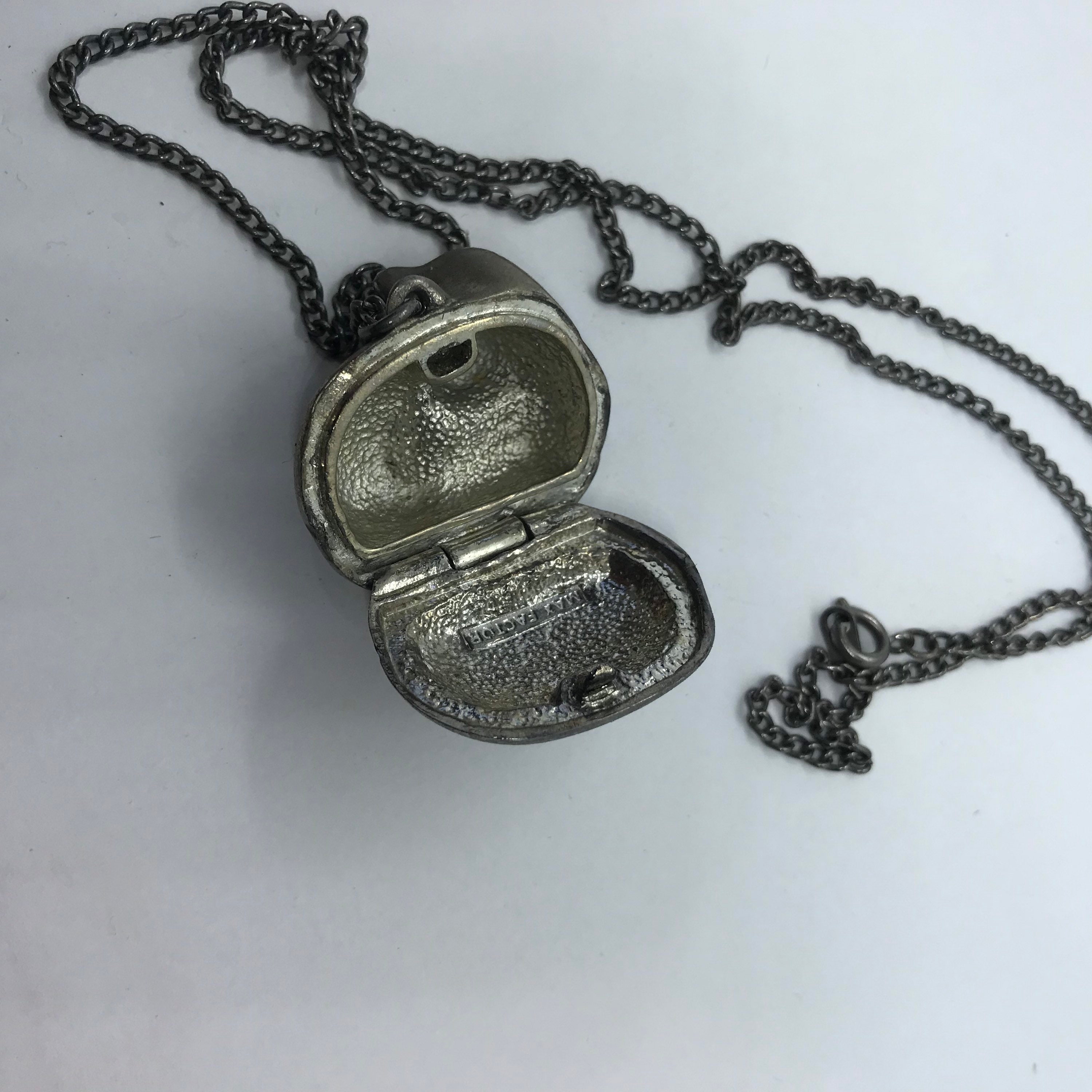 Silver Cat Necklace Perfume Locket Animal Locket Pill Box - Etsy