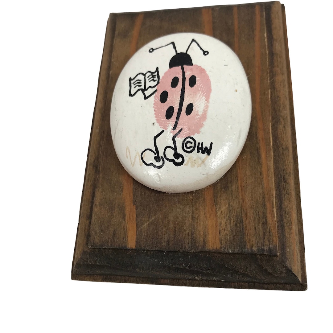 Ladybug Vintage Mini Wood Wall Plaque Handmade Hand Painted House of ...